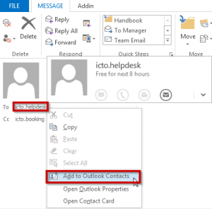 How to add new contact in Outlook 2013? – ICTO – FAQ