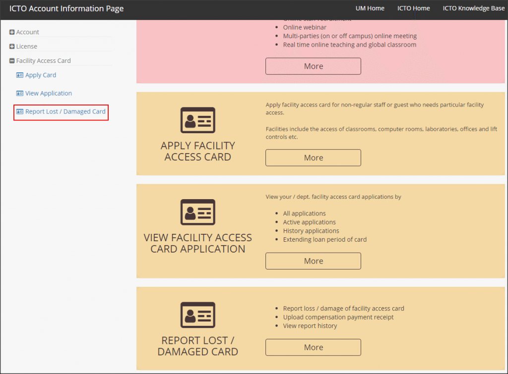 How to report lost or damaged facility access card? – ICTO – FAQ