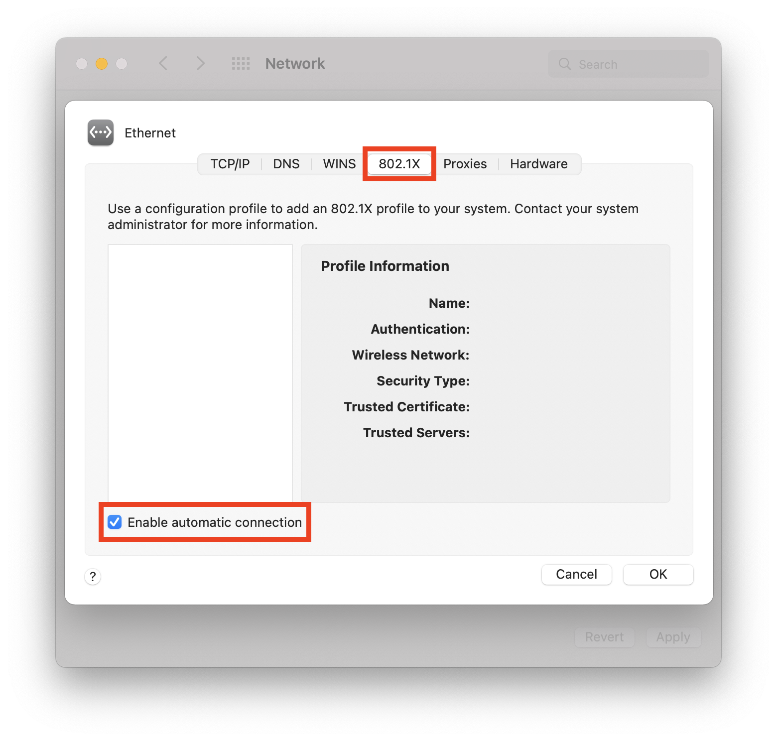 How to connect UM Wired network in macOS 12.3 (or higher version)? – ICTO – FAQ