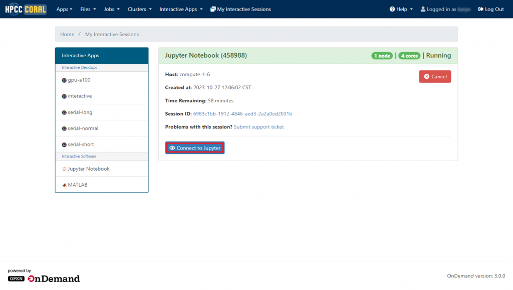 How to use Interactive Software Jupyter Notebooks on HPCC? – ICTO – FAQ