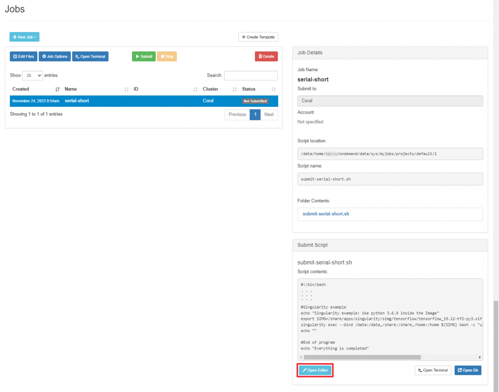 How to use Job Composer to create a Job from a Template on HPCC? – ICTO – FAQ