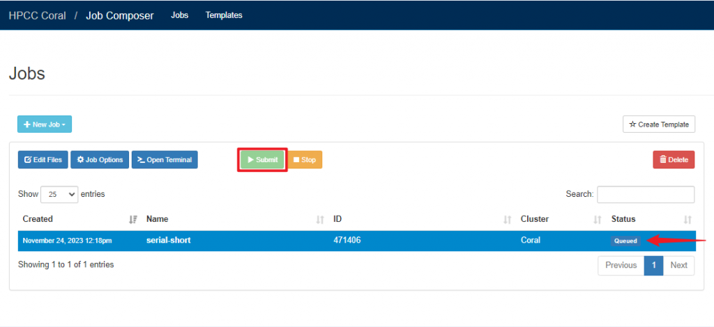 How To Use Job Composer To Create A Job From A Template On Hpcc Icto 2234